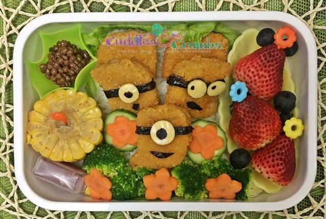 Minions Chicken Nuggets Bento Lunch Box | Cuddles and Crumbs